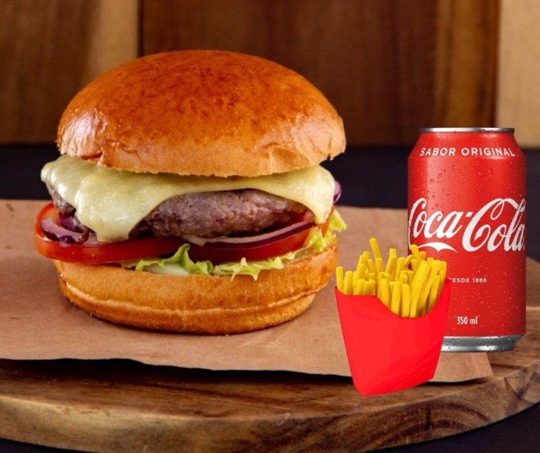 Combo Burger Salada (Burger 125g) - Coca-cola Zero Lata - Brazza ...